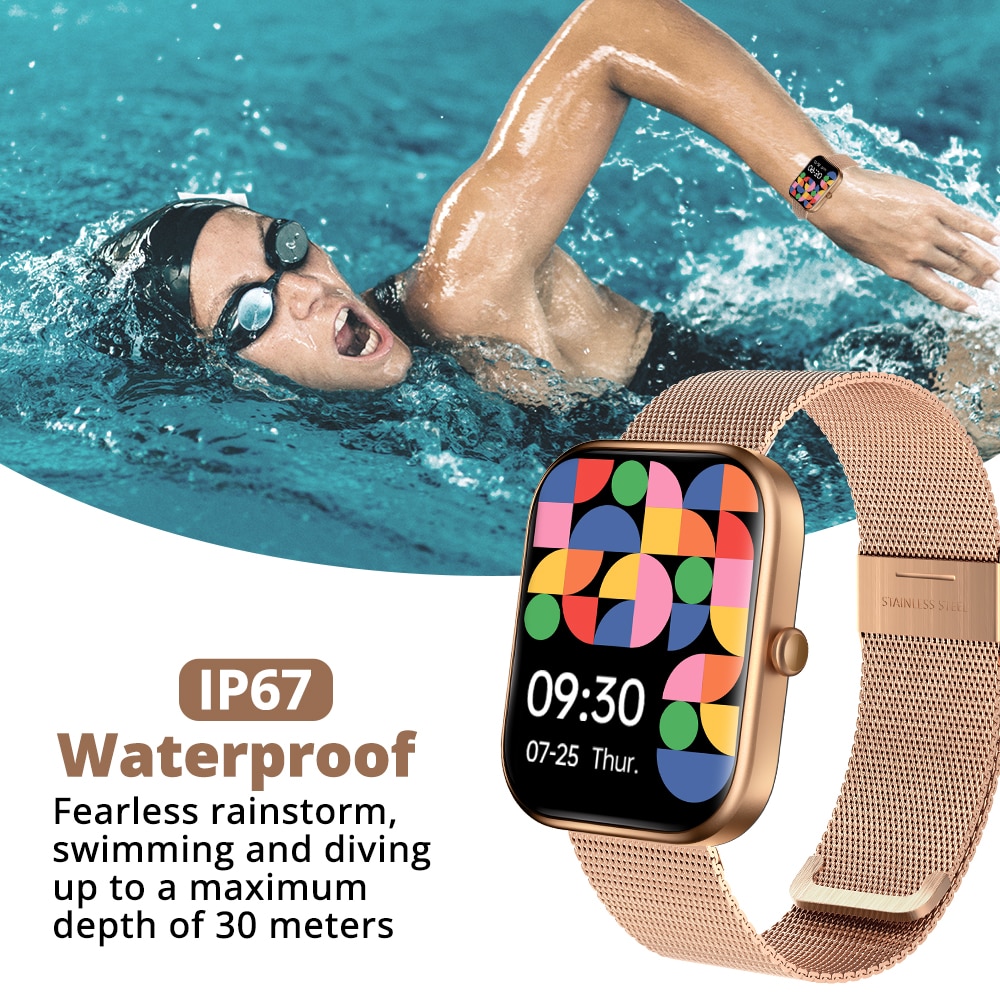 Интелигентен спортен часовник HouDeOS, 2-инчов сензорен екран, Bluetooth 5.2, IP67, 100+ спортни ...