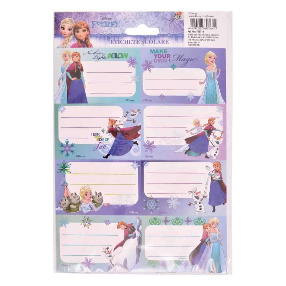 Etichete Scolare pentru Fete, Model Frozen, 40 buc/set, Culoare ...