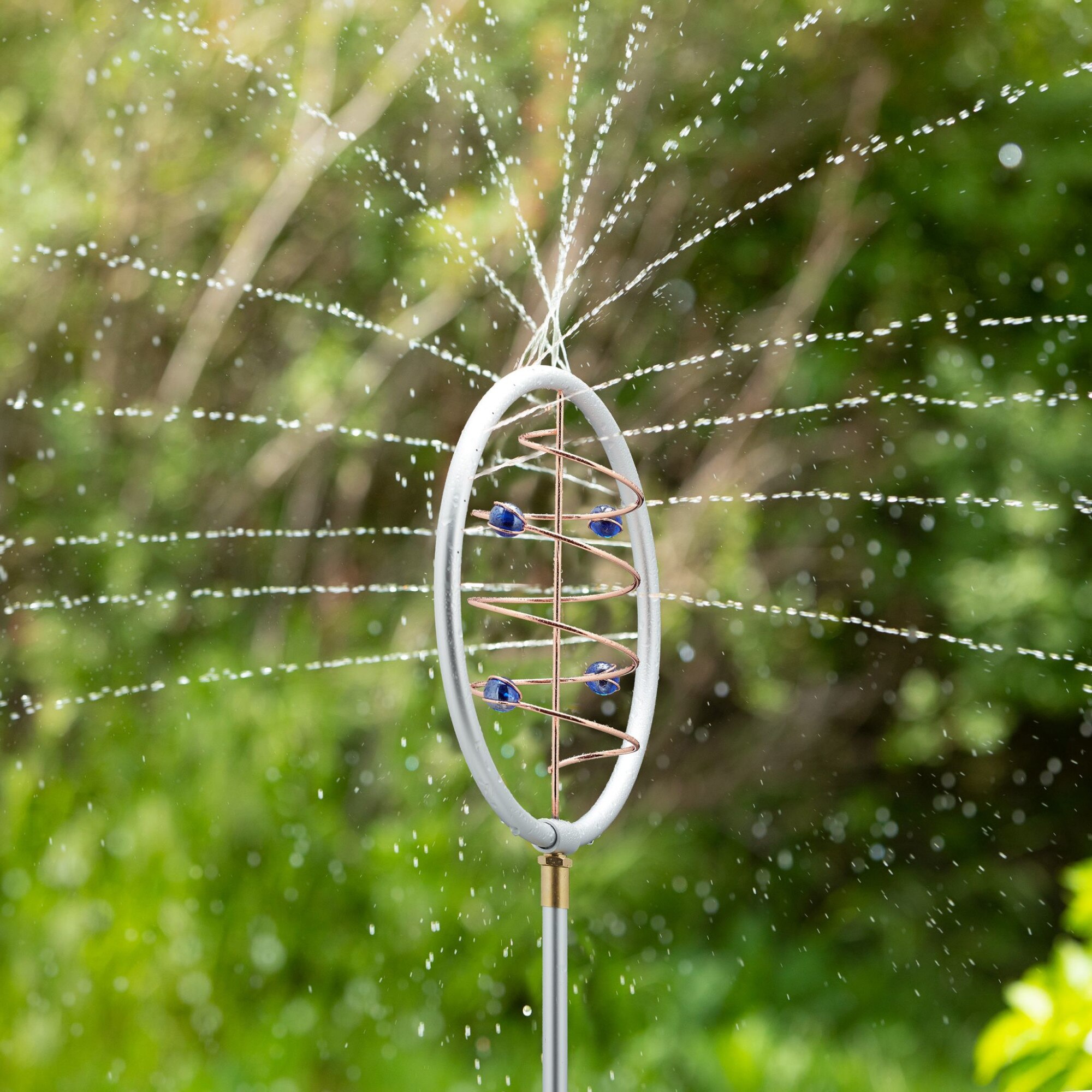 Aspersor rotativ irigatii gazon, stropire uniforma, model spirala, conexiune furtun 3/4", raza ...