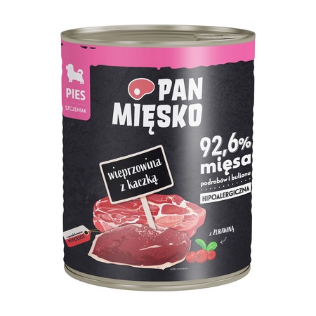 Conserva pentru caini, Wiejska Zagroda, Cu porc/rata, 800 g - eMAG.ro
