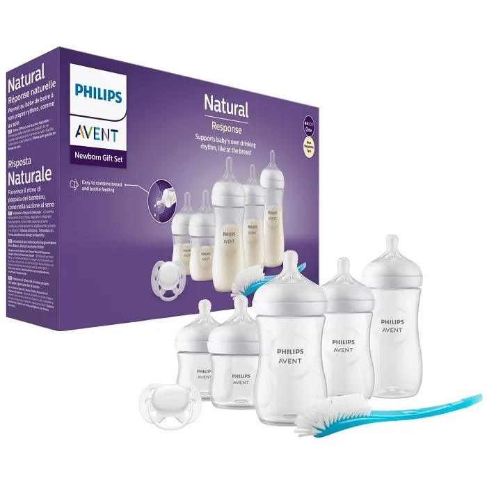 Set 5 biberoane, Philips, Avent Natural Response, 0+ luni, Alb - eMAG.ro
