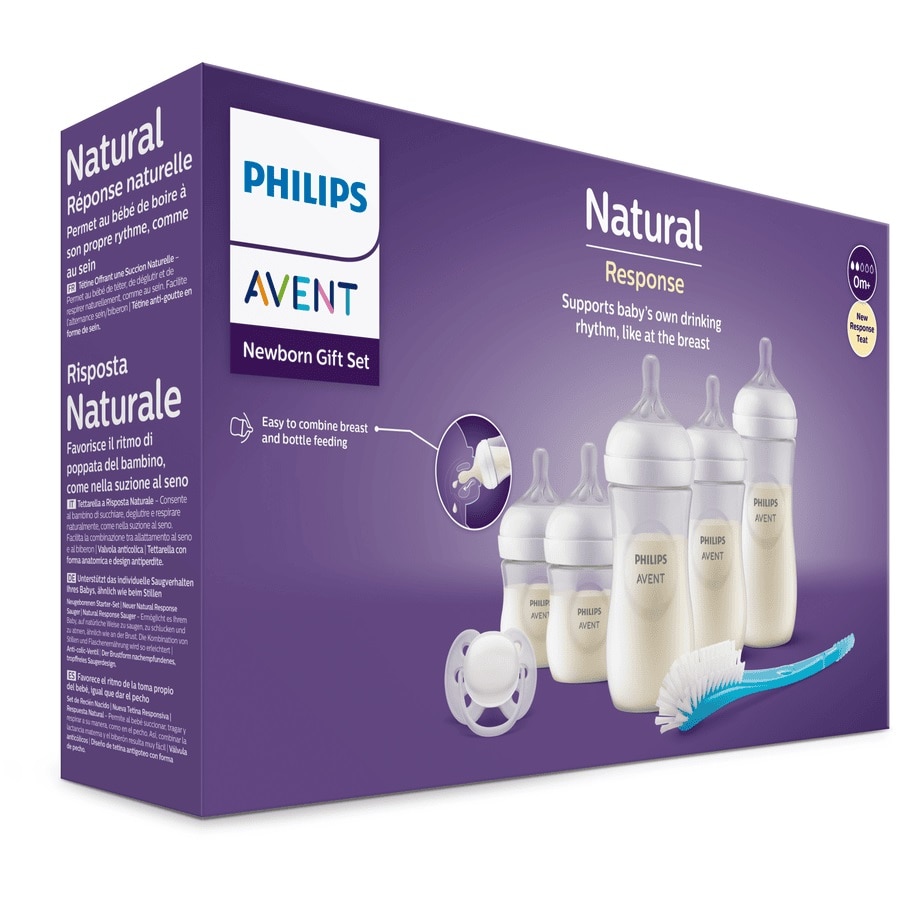 Set 5 biberoane, Philips, Avent Natural Response, 0+ luni, Alb - eMAG.ro