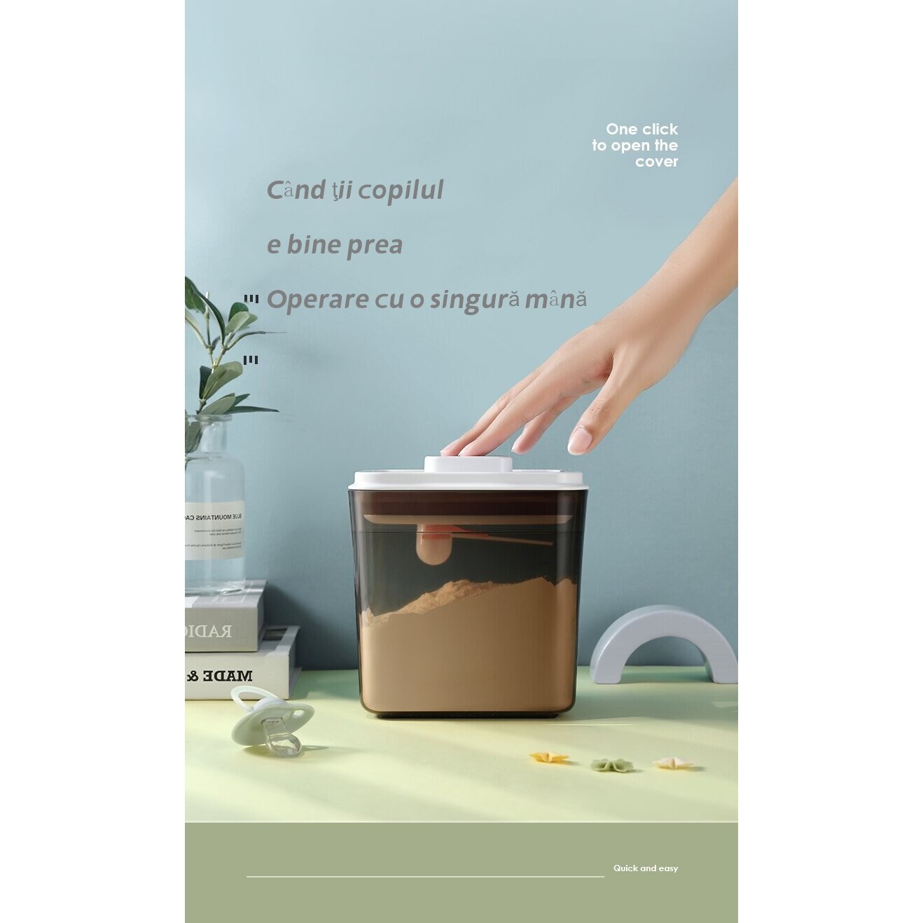 Dozator pentru lapte praf, ComResi®, Plastic, Rezistent UV, 1L, Maro ...