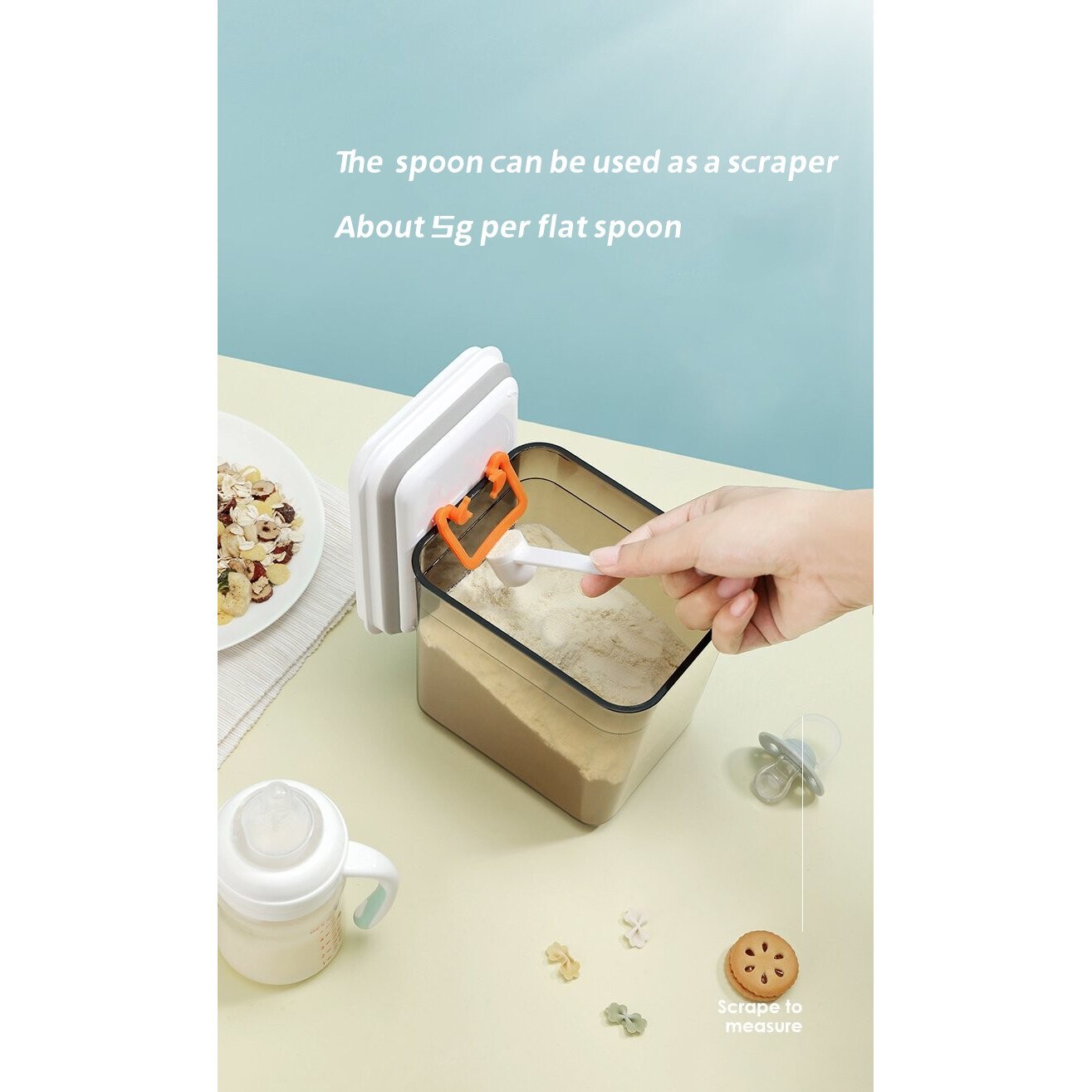 Dozator pentru lapte praf, ComResi®, Plastic, Rezistent UV, 1L, Maro ...