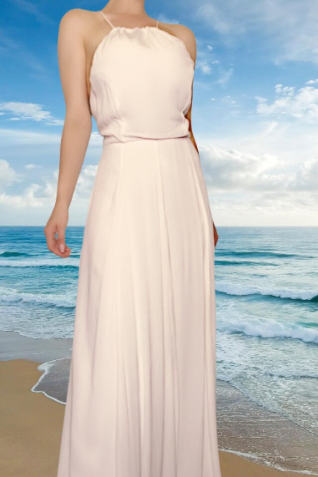 Rochie de dama lunga, alba, din viscoza, cu spatele in X, Asos, S - eMAG.ro