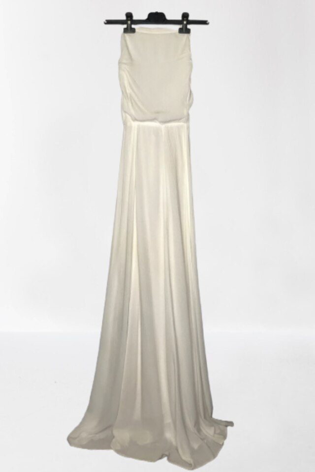 Rochie de dama lunga, alba, din viscoza, cu spatele in X, Asos, S - eMAG.ro