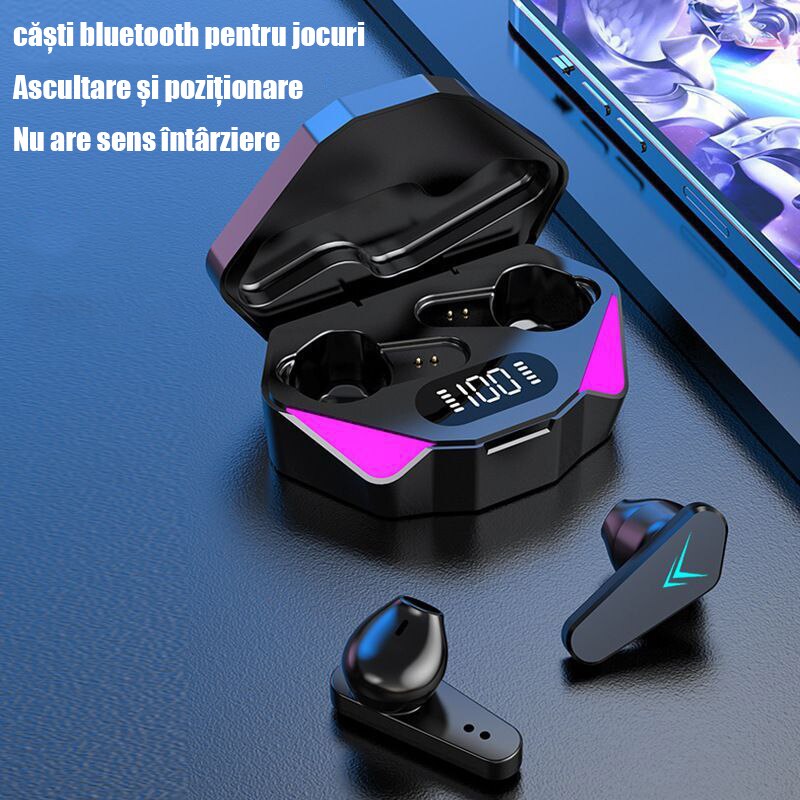 Casti fara fir X15, Bluetooth 5.3, Touch Control, Gaming, Negru - eMAG.ro