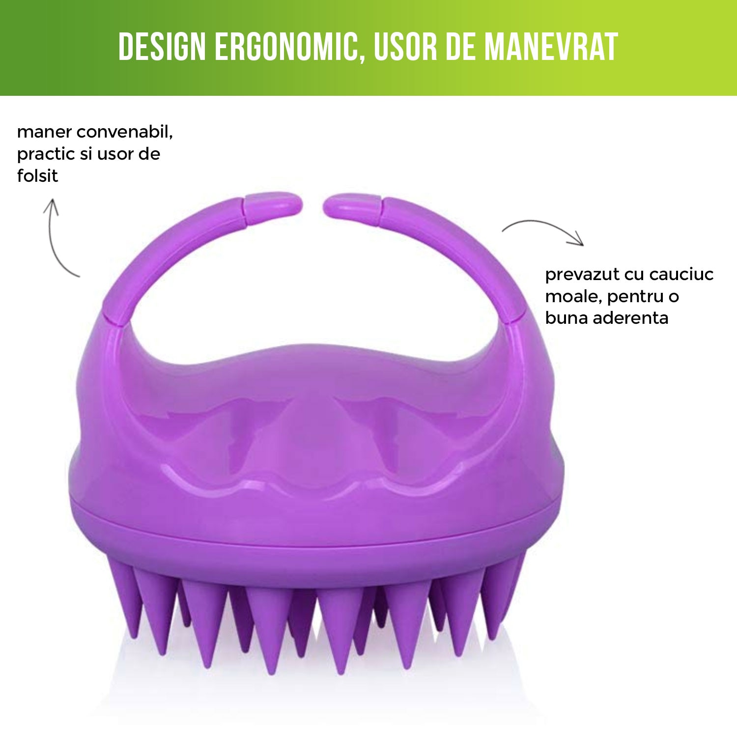 Perie pentru masaj capilar, zioda smart essentials®, din silicon ...