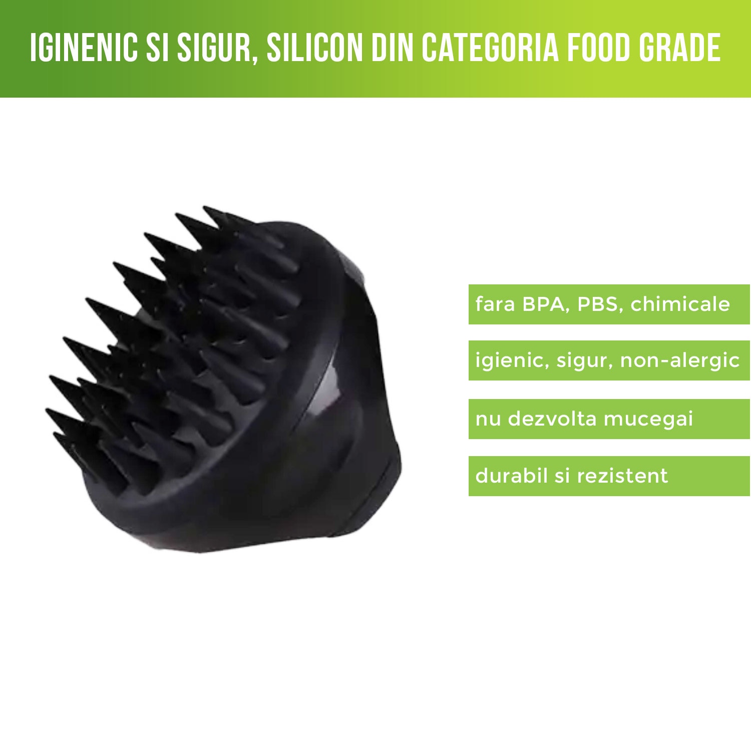 Perie pentru masaj capilar, zioda smart essentials®, din silicon ...