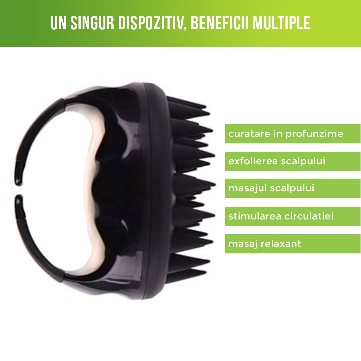 Perie pentru masaj capilar, zioda smart essentials®, din silicon ...