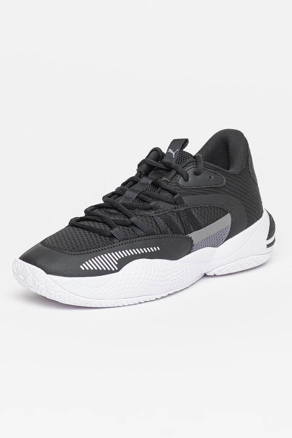 Puma, Спортни обувки Court Rider 2.0, Черен, Tъмносив, 12 - eMAG.bg