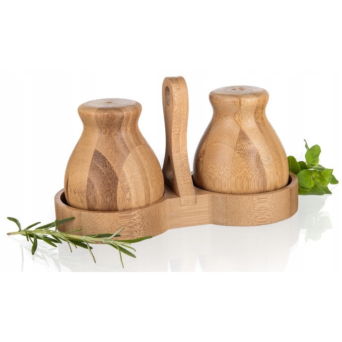 Set solnita si pipernita, Banquet, Bambus, 15.8 cm, Natural - eMAG.ro