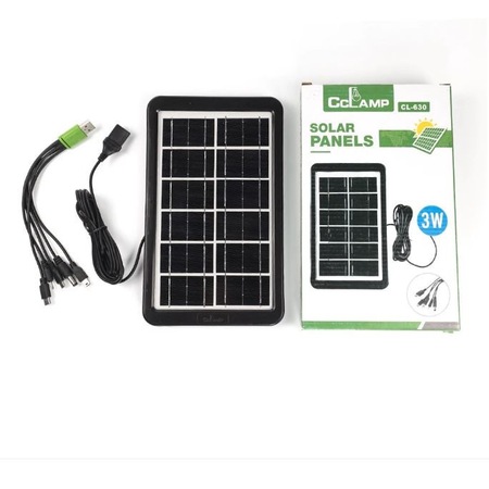 Panou Solar Portabil, Putere 3W, Tensiune 6V, IP67, Cablu cu Mufe 5 in ...