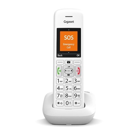 Telefon fara fir DECT Gigaset E390, Agenda 200 contacte, Alarma, Alb ...