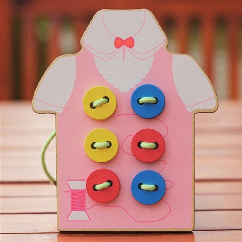 Set educativ din lemn in forma de camasuta pentru copii iMK®, invata sa ...