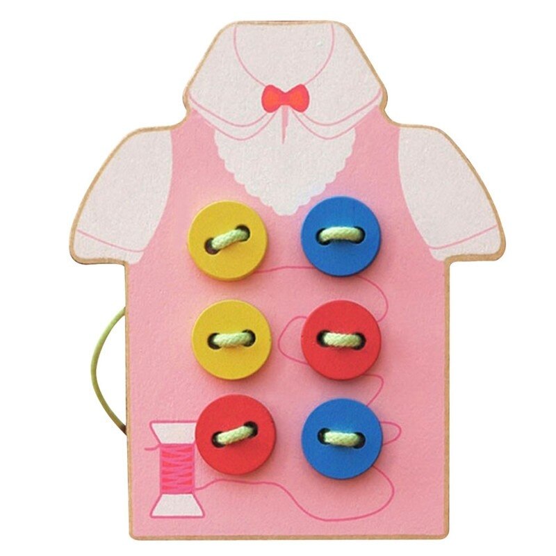 Set educativ din lemn in forma de camasuta pentru copii iMK®, invata sa ...