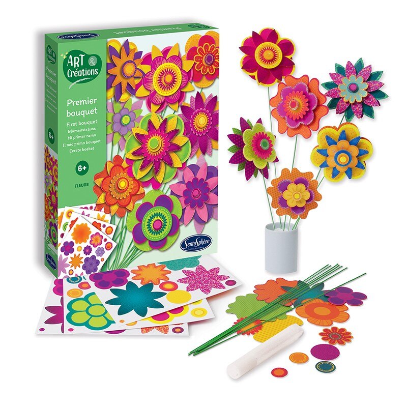 Kit Creativ Buchet de Flori, Sentosphere, 5-9 ani, 28 x 21 x 3 cm - eMAG.ro