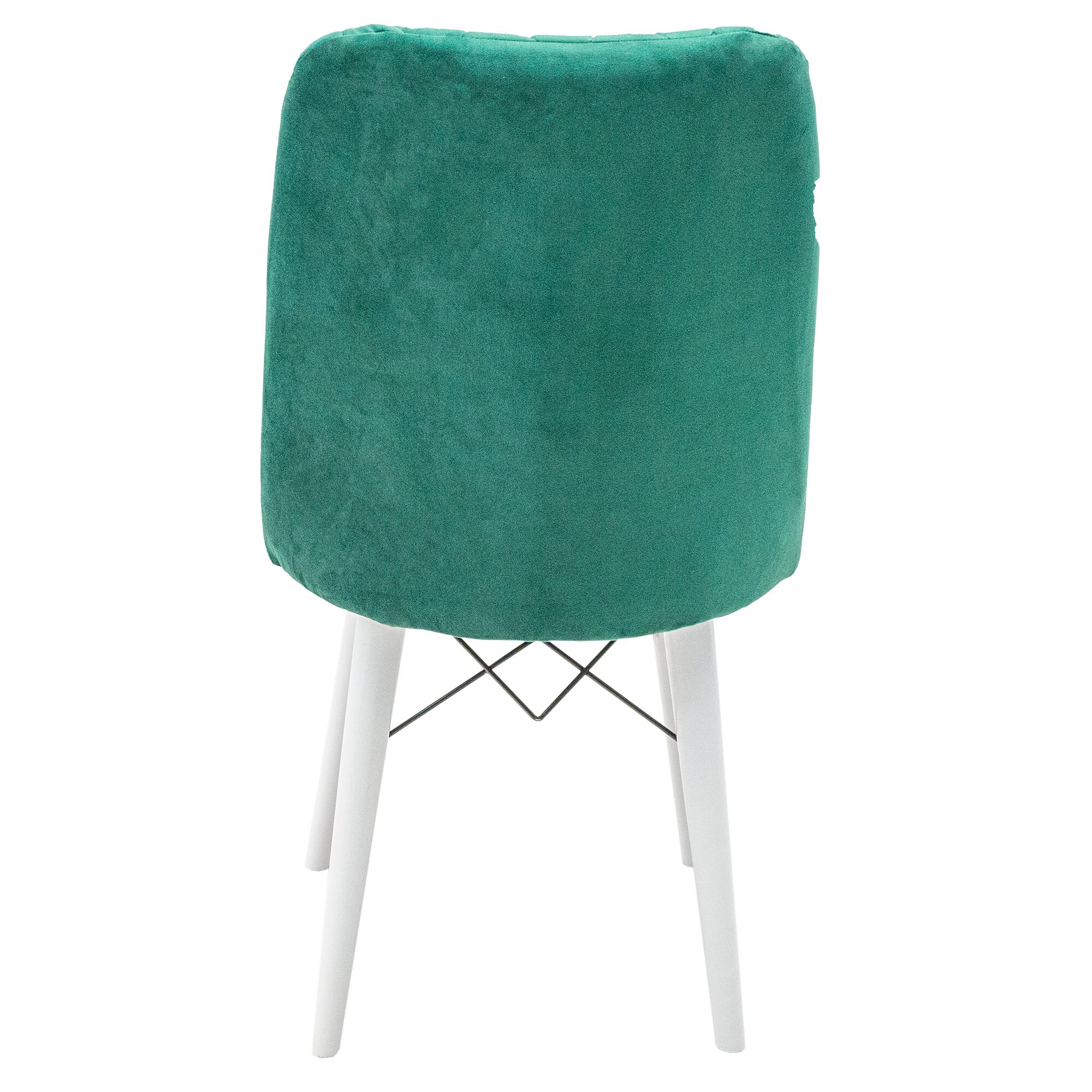 Scaun DENVER Frankfurt, verde, picioare lemn albe, tapitat, stofa ...