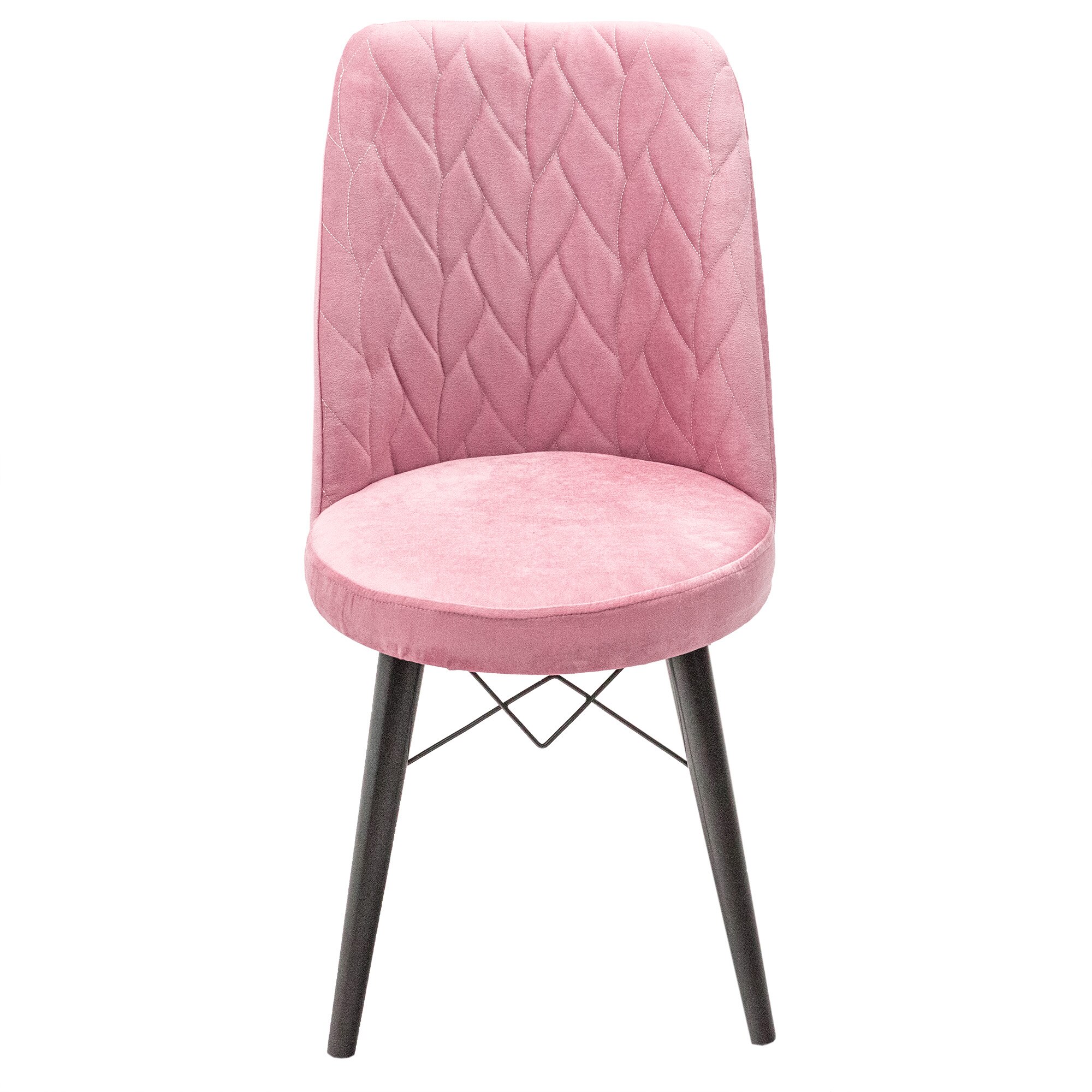Scaun DENVER Frankfurt, roz, picioare lemn negre, tapitat, stofa ...