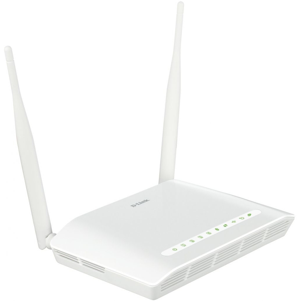 Router wireless D-link DSL-2750U, N300 ADSL2+, QoS, 3G/4G, 300Mbps, 2 ...