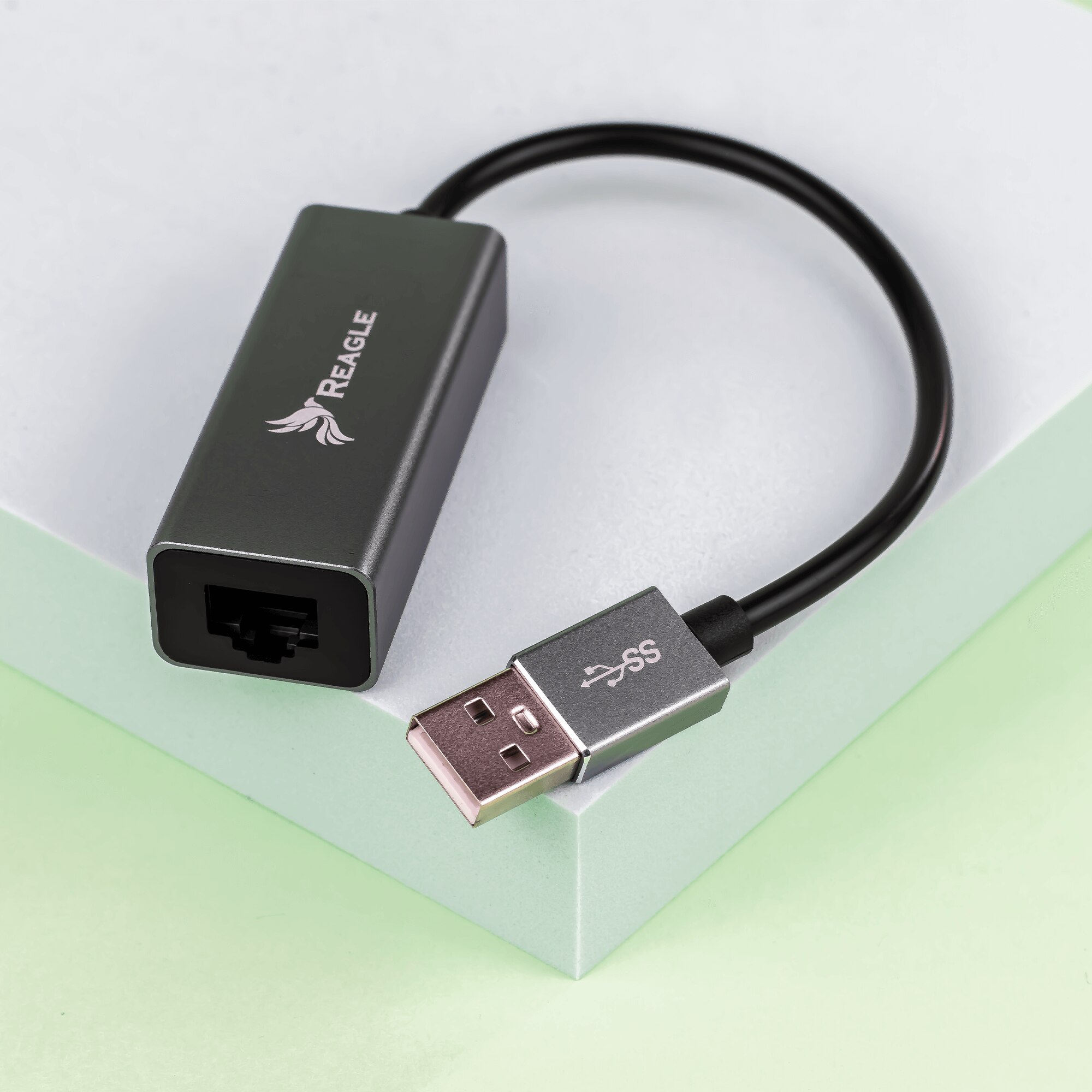 Placa de retea USB Ethernet 100 Mbps, Reagle USB 2.0 la RJ45, Aluminiu ...