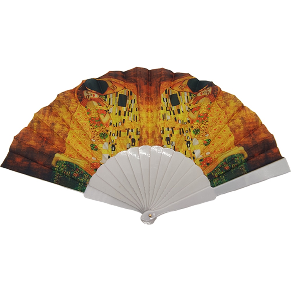 Evantai pliabil, plastic, Pictura celebra, Sarutul, Klimt, 23x2x3 cm ...
