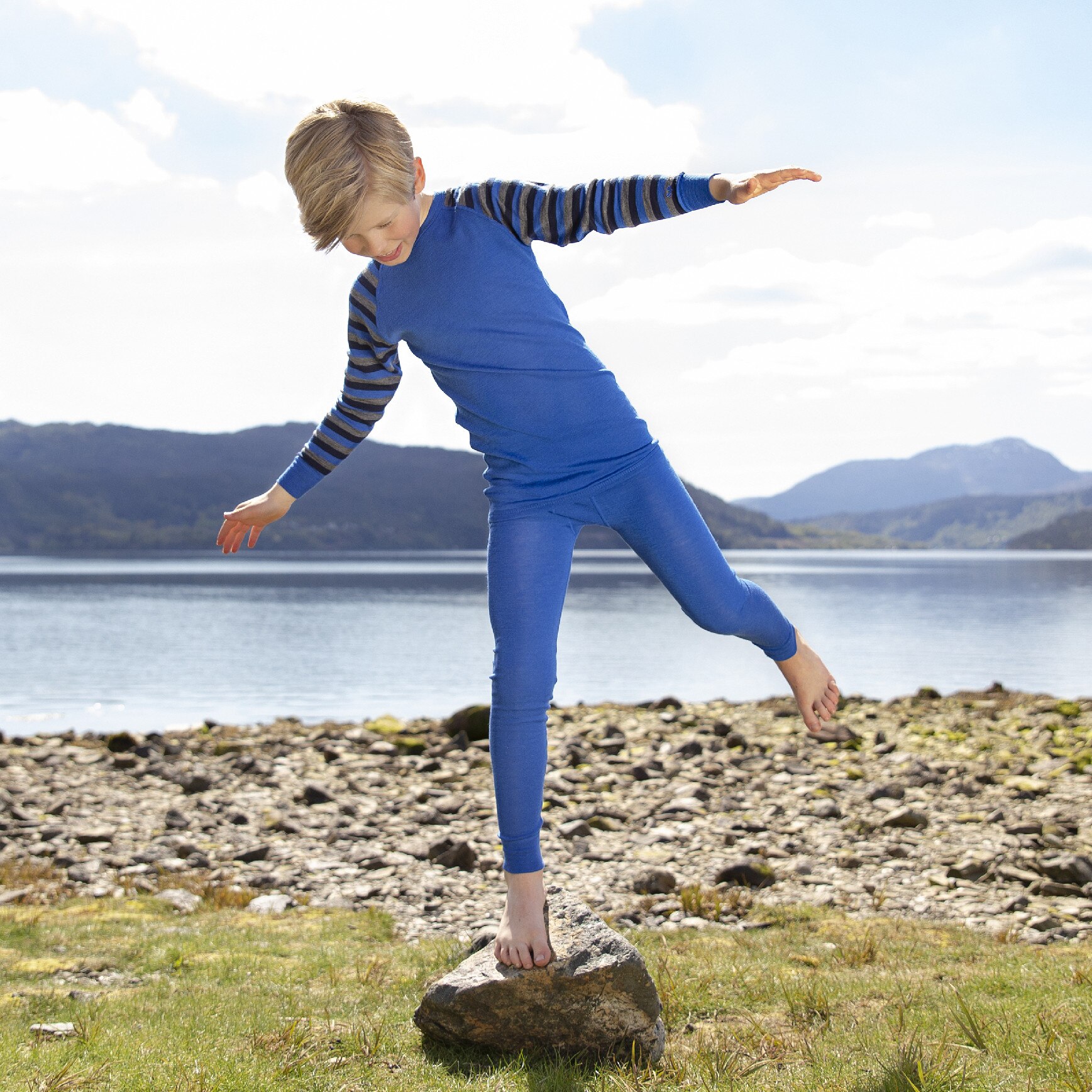 Pantaloni copii, Safa, Lana, Albastru, 120 cm - eMAG.ro