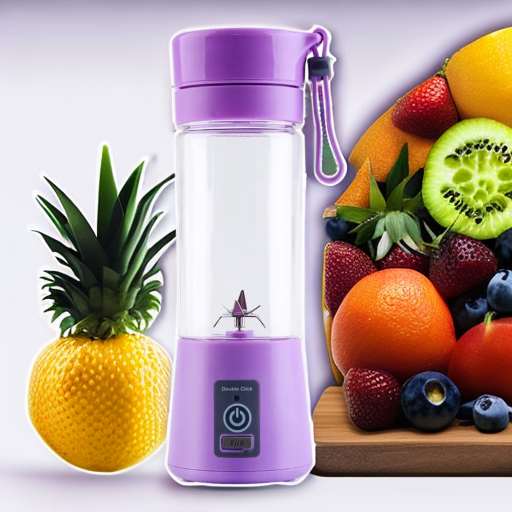 Mini blender electric portabil cu 6 lame 3D, incarcare prin USB, pentru prepararea de sucuri ...
