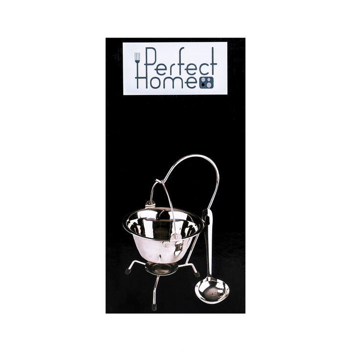 Ceaun mini, din inox, 0.8L cu suport si lingura / EXT 7228_3 - eMAG.ro