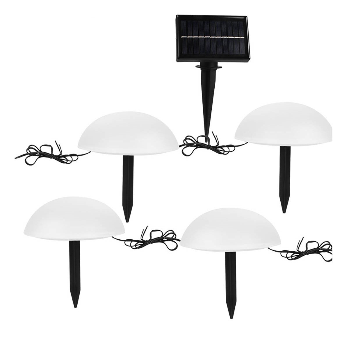 Set lampi solare, Liberta, Pentru gazon, LED, Diametru 15 cm, Alb - eMAG.ro