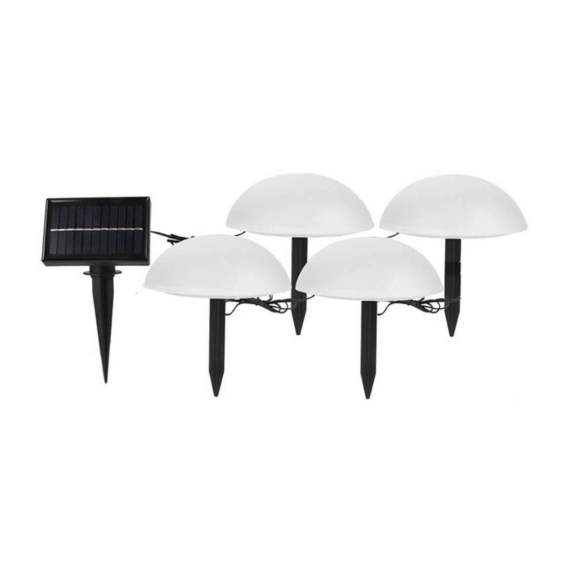 Set lampi solare, Liberta, Pentru gazon, LED, Diametru 15 cm, Alb - eMAG.ro