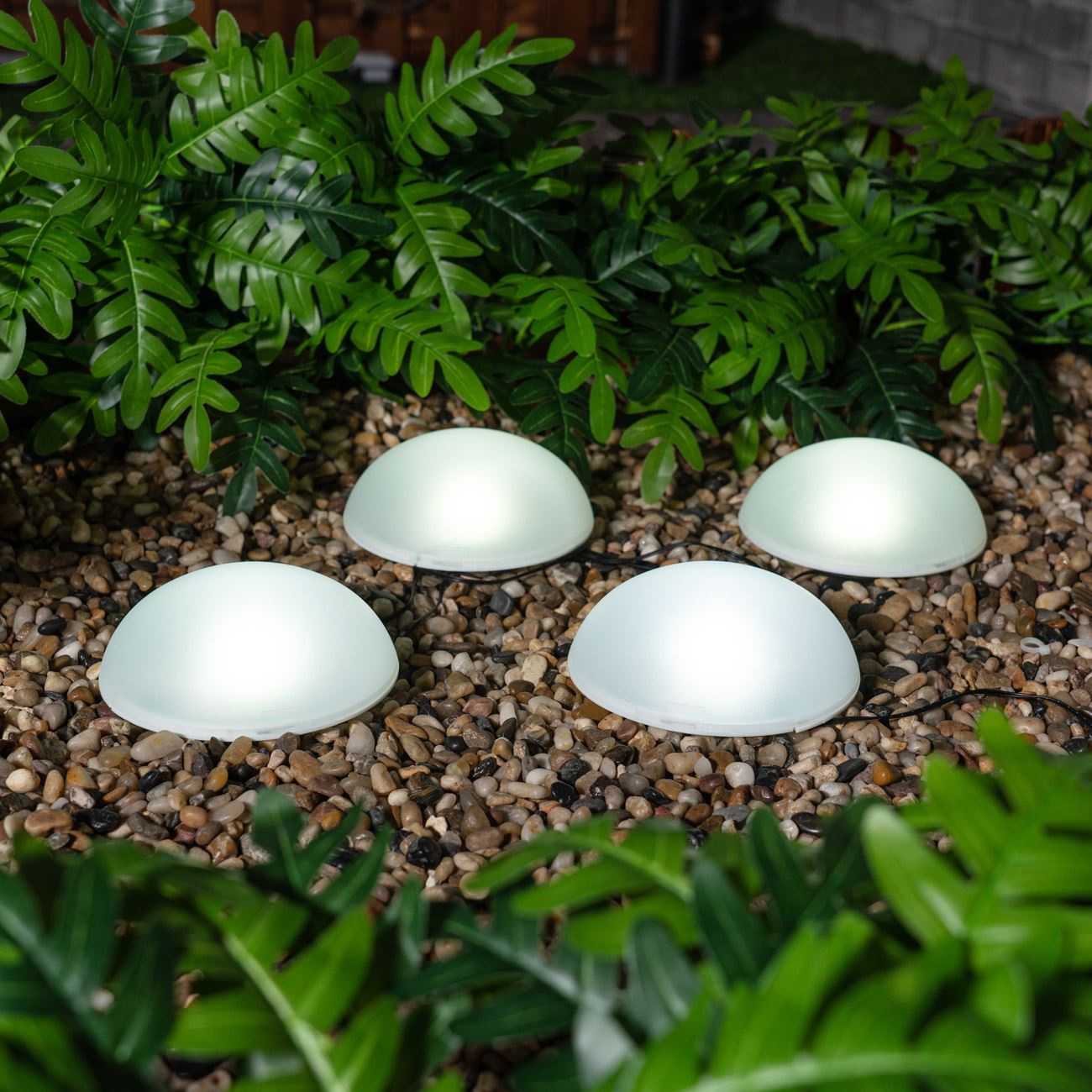 Set lampi solare, Liberta, Pentru gazon, LED, Diametru 15 cm, Alb - eMAG.ro