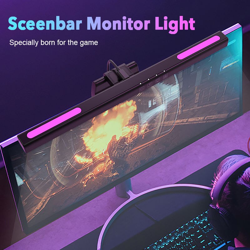 Lampa LED pentru monitor, RGB Gaming Backlight, VisionHub®, Reglabila ...