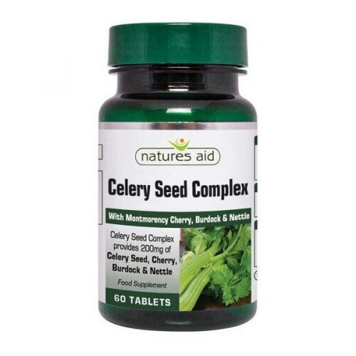 Flacon seminte telina/cirese/brusture/urzica, Natures Aid, 60 capsule ...