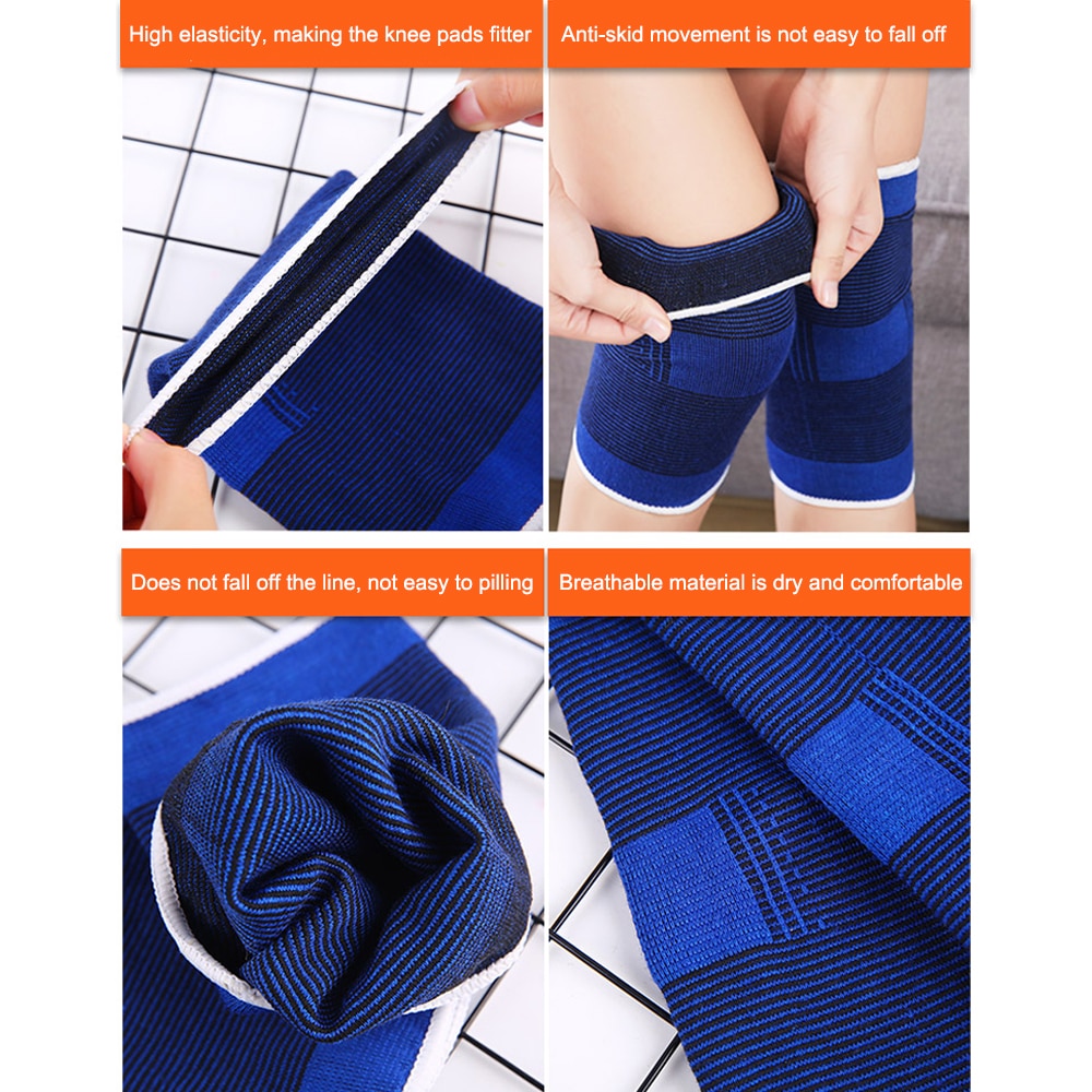 Set 2 Genunchiere Elastice, Albastre, Marime Universala - eMAG.ro