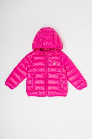 United Colors of Benetton, Geaca matlasata cu vatelina si gluga, Roz ...