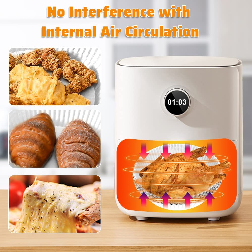 Hartie de copt, IFSECOND® Pentru airfryer, 100 bucati, 16 cm, Alb - eMAG.ro