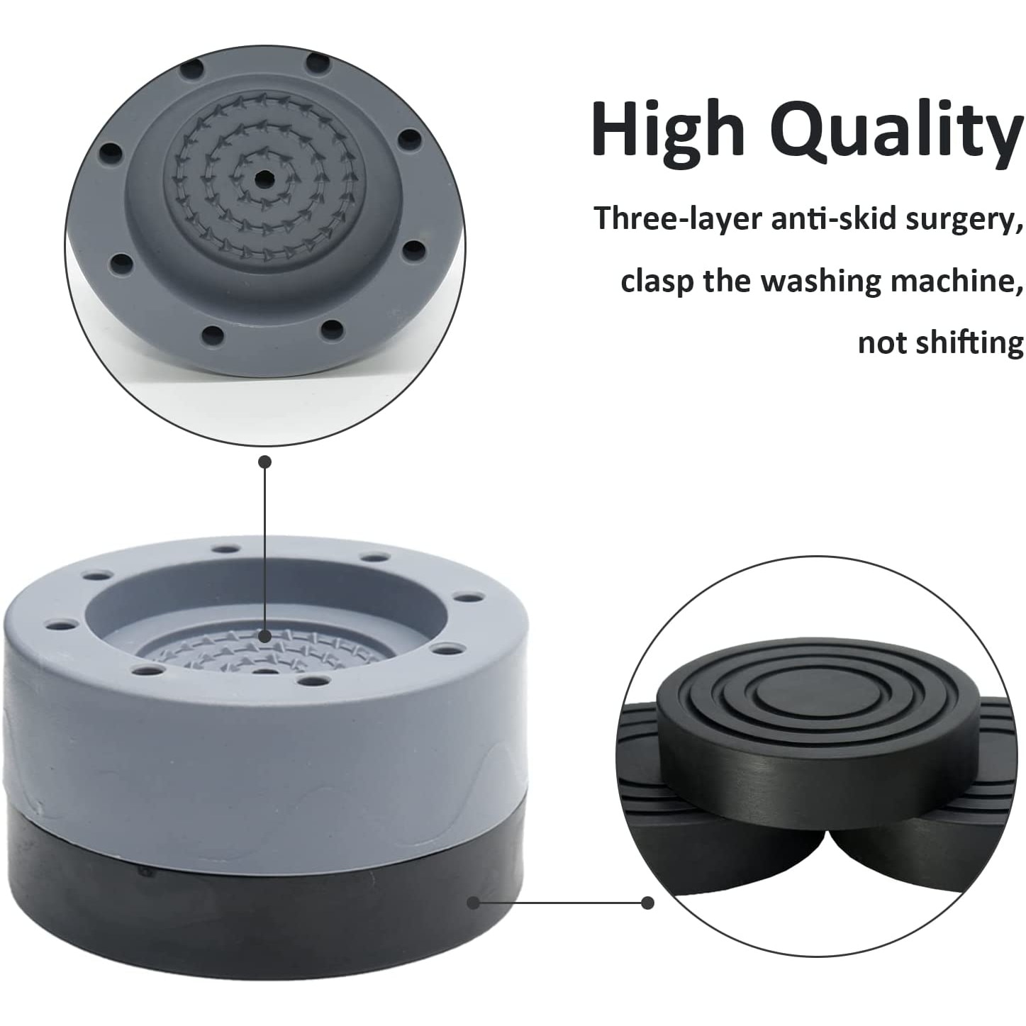 Set 4 picioruse antivibratii, anti-zgomot si antiderapante, pentru ...