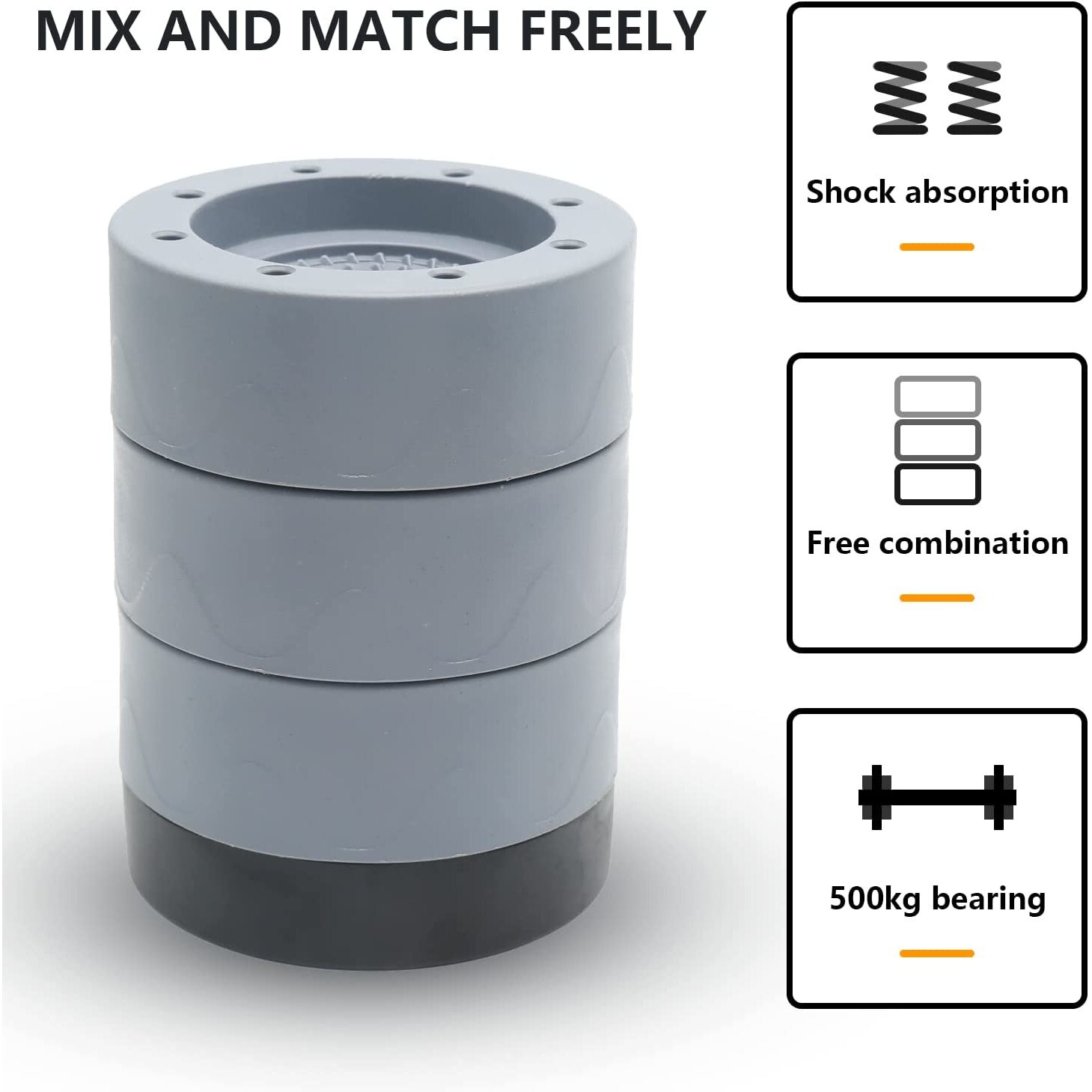 Set 4 picioruse antivibratii, anti-zgomot si antiderapante, pentru ...