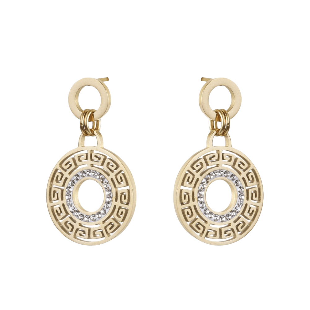 Cercei sofisticati, din otel inoxidabil, placati cu aur - eMAG.ro