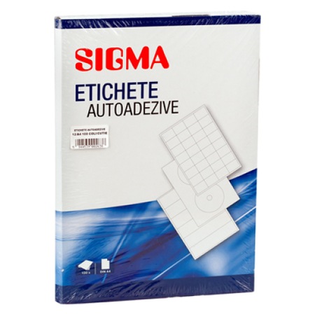 Etichete Autoadezive, SIGMA, 12 etichete autoadezive per coala A4, 100 ...