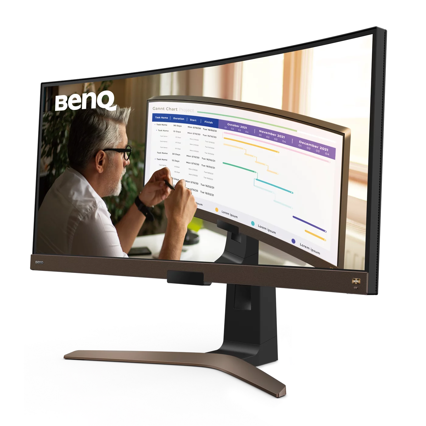 Monitor curbat IPS BenQ EW3880R, 37.5”, WQHD, 21:9, 4 ms, HDR10, USB-C ...