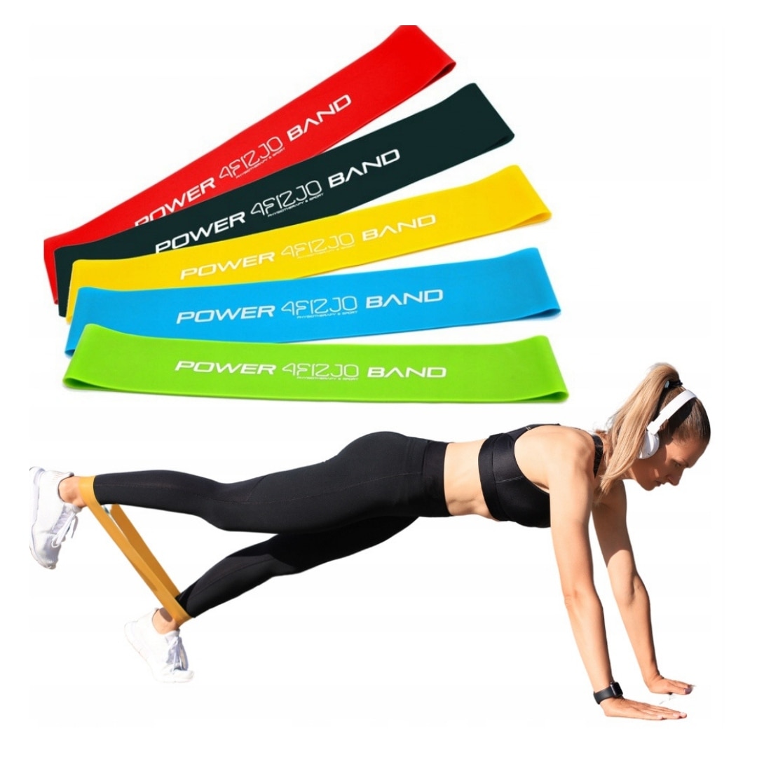 Set 5 mini benzi elastice rezistenta din latex, Pentru Femei si Barbati ...