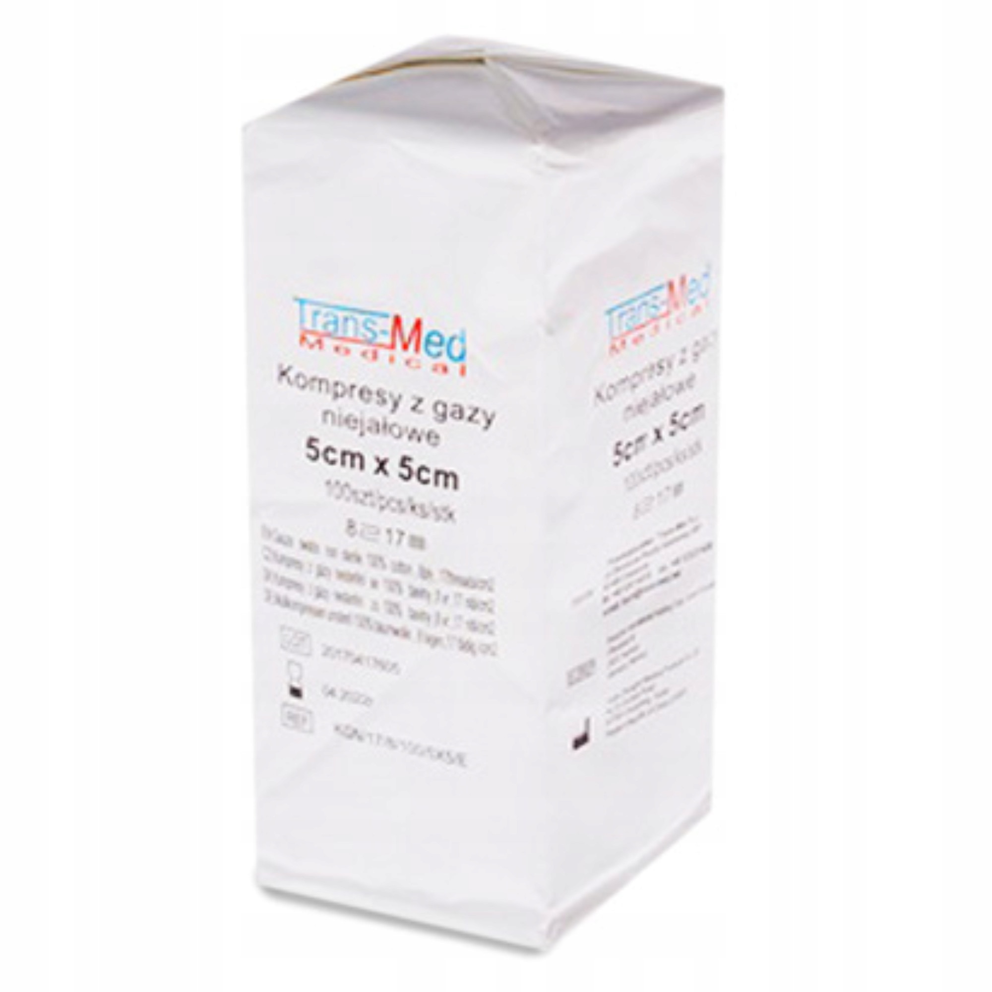 Set 100 comprese din tifon sterile, Trans-Med, 5x5 cm, Alb - eMAG.ro