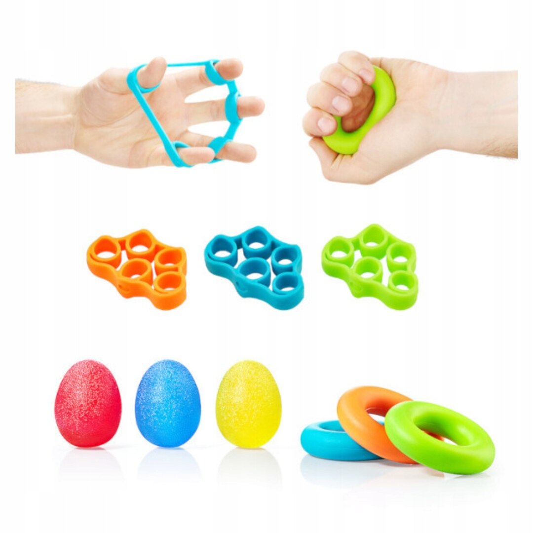 Set de 9 produse pentru exercitii pentru mana, degete si incheietura ...