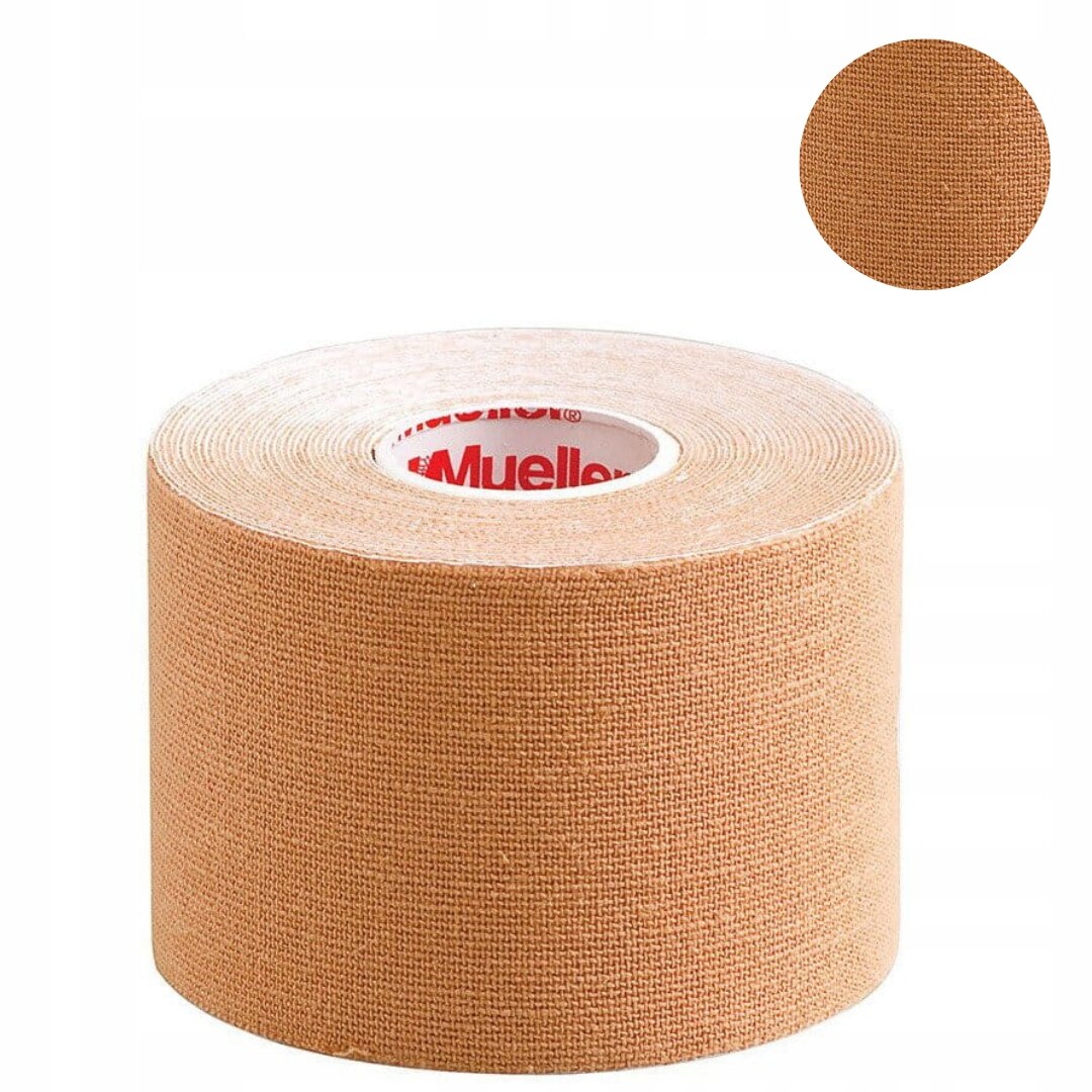 Banda pentru kinesiotaping bumbac 5 cm x 5 m, Mueller, Bej - eMAG.ro