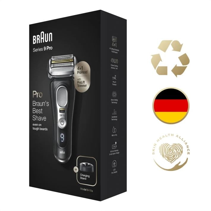 Braun Series 9 Pro 9410s Szitaborítású vágófejes borotva Vágó Fekete ...