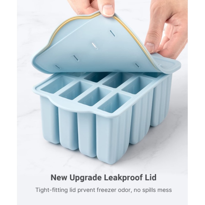 Set forma de inghetate, Silicon, 50 palete din lemn, Albastru - eMAG.ro