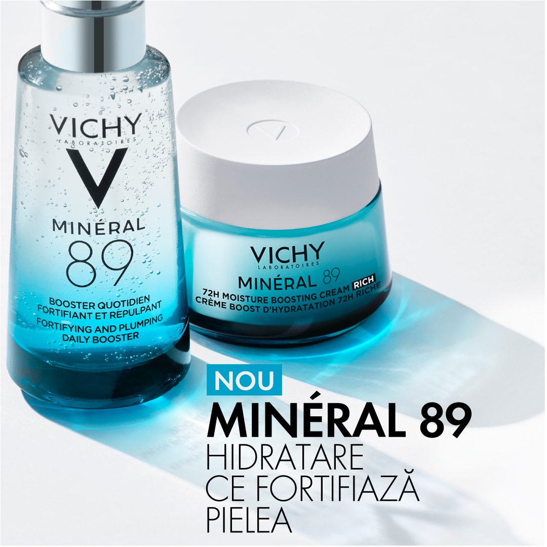 Crema intens hidratanta 72H, Vichy Mineral 89 cu acid hialuronic și ...