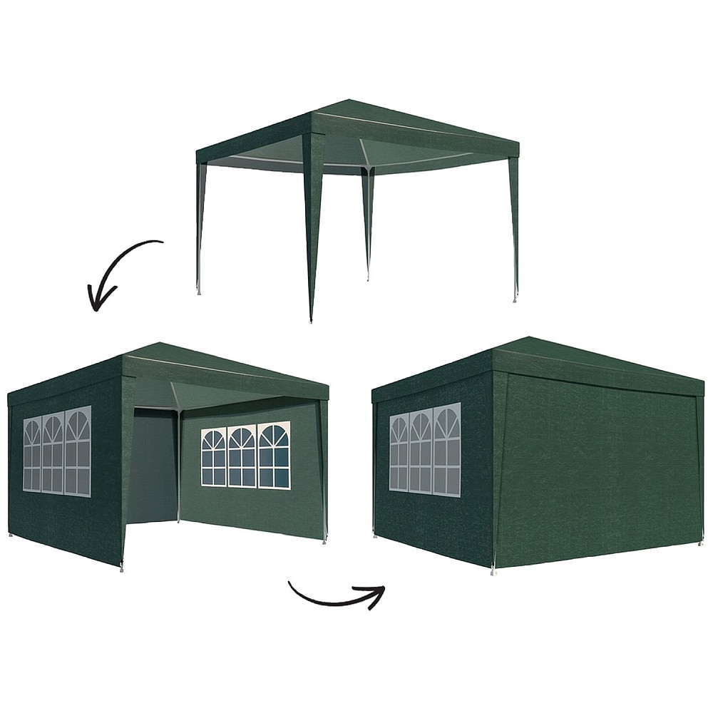 Cort Pavilion Verde 3x3 m cu Pereti Laterali si Ferestre pentru ...